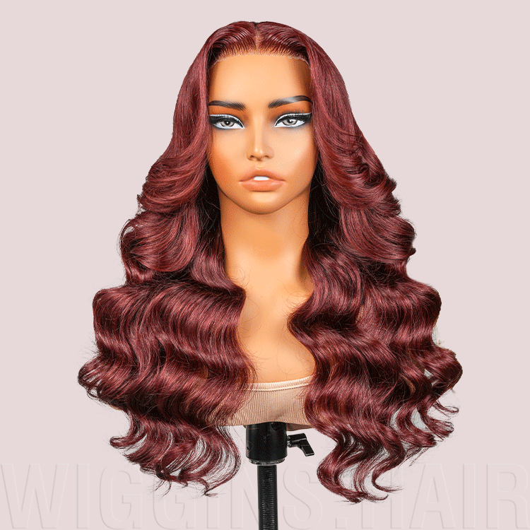 Cherry Cola Red Human Hair Wigs Straight Cherry Red Colored Hair - Wiggins Hair