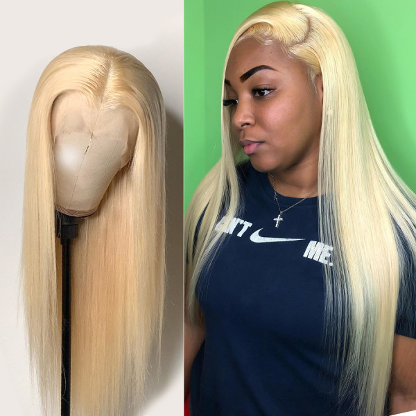 #613 Color Full Lace Wigs Straight Hair Blonde Color 130% Density ...