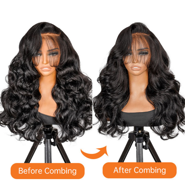 Pre-Styled C Part Wig With Layered Curls HD 13x4 Wigs 250% Density ...