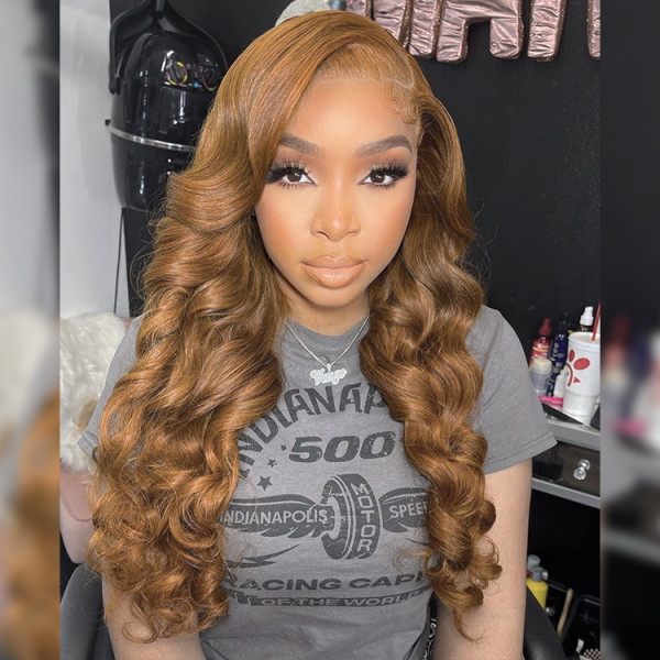 Chestnut Brown Wigs Body Wave Lace Front Wigs - Wiggins Hair