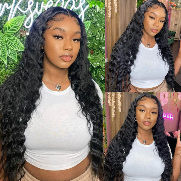 Crimp Wigs Human Hair Lace Frontal Wigs For Women - Wiggins Hair ...