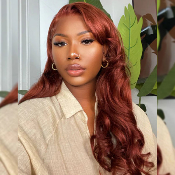Maple Red Lace Front Wig Body Wave Glueless Red Wigs - Wiggins Hair ...