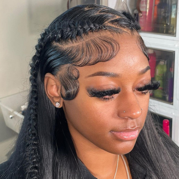 Pre-Everything Glueless 13x6 HD Lace Frontal Wig Pre Braided Straight ...