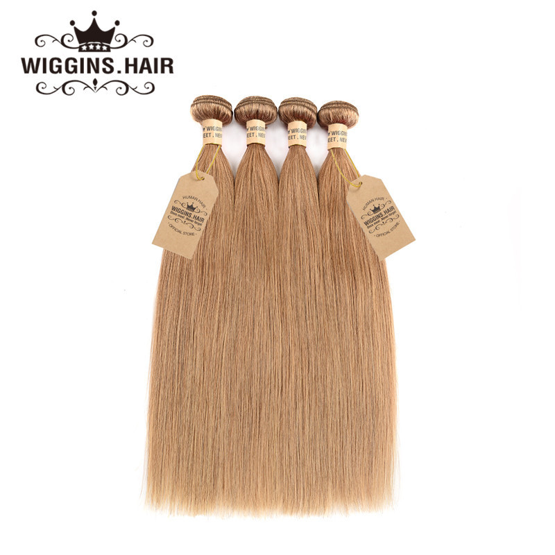 Color #27 Honey Blonde Hair Straight Virgin Hair Pure 27 Hair 4 Bundles ...