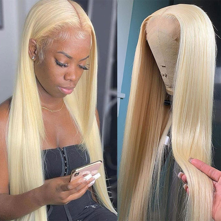 #613 Color Full Lace Wigs Straight Hair Blonde Color 130% Density ...