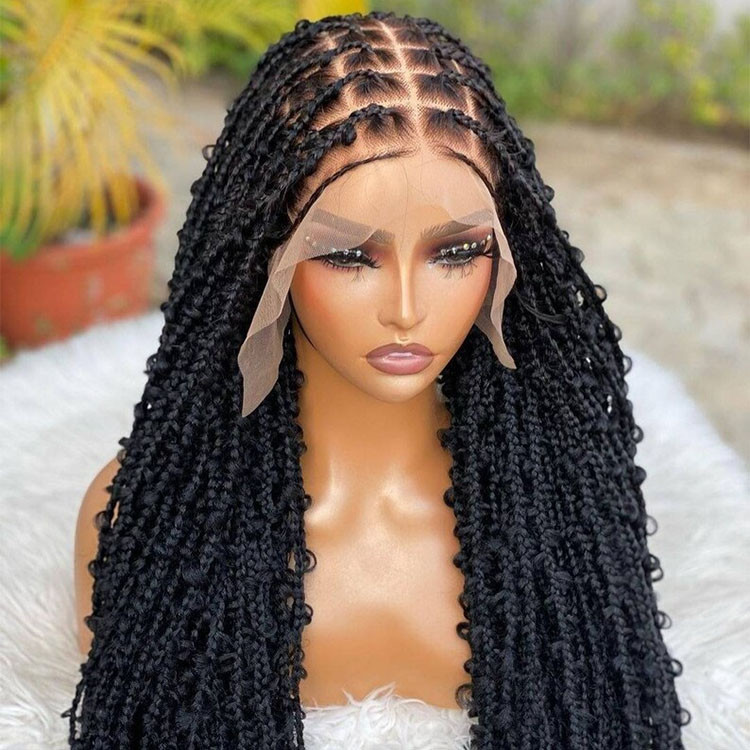Square Knotless Box Braid Lace Wigs Butterfly Look - Wiggins Hair ...