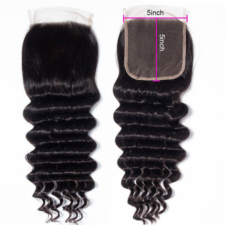 Loose Deep Wave 5*5 Lace Closure Human Hair Melt HD Lace Closure ...