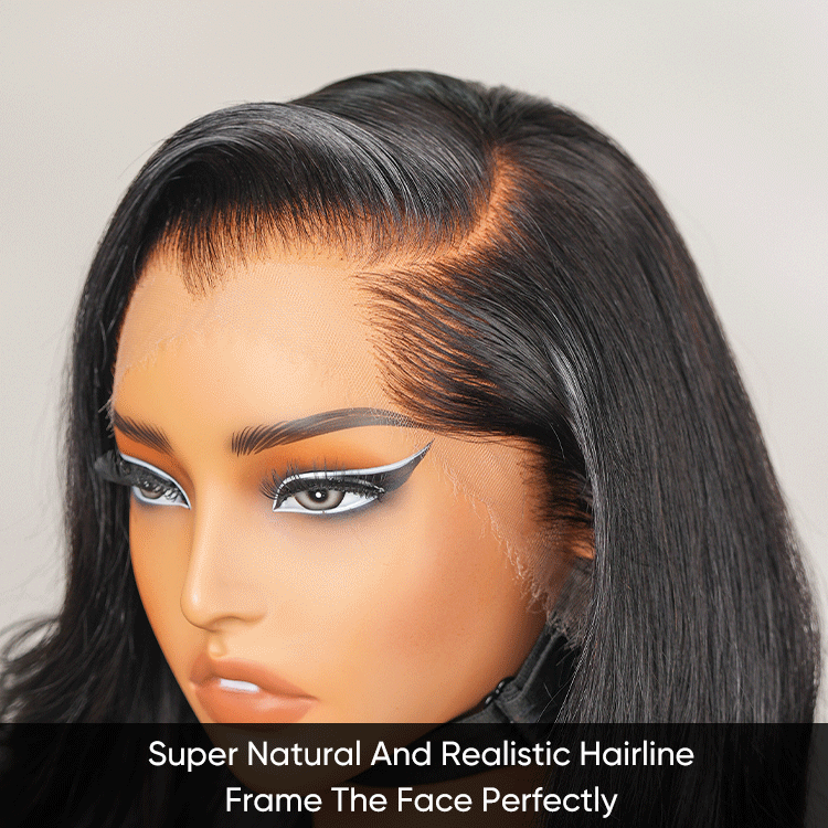 Custom M-shaped Hairline Pre-styled Body Wave 13x4 HD Lace Front Wig ...