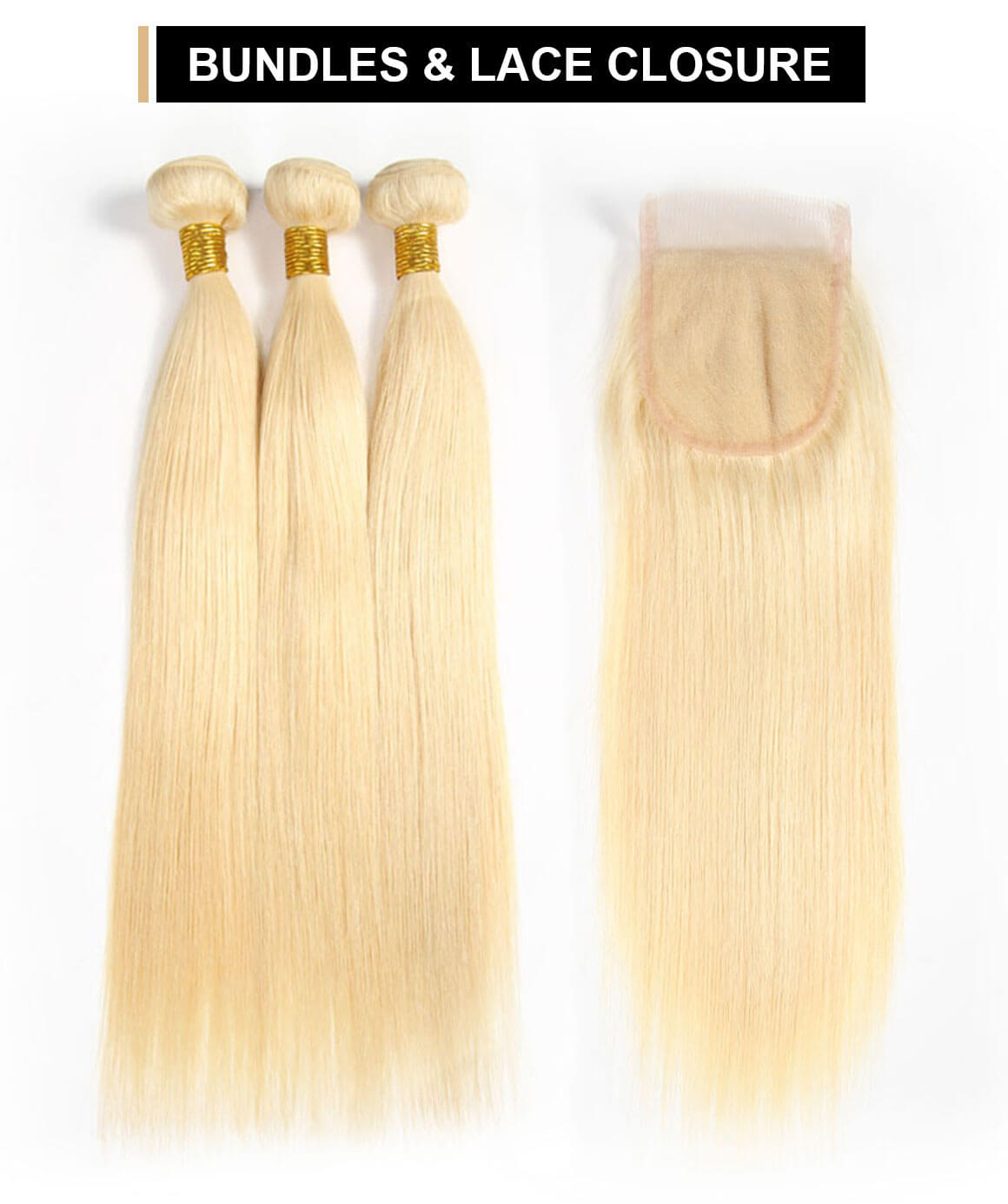 Best 613 Color Blonde Virgin Hair Straight Hair Bundles With Closure ...